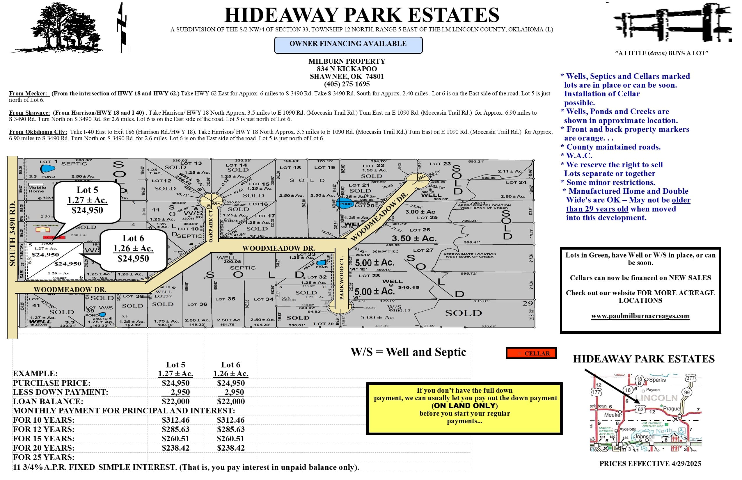 Hideaway Park Estates | Milburn Acreages